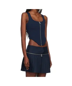 Off-White Corset Top With Zip Closure
