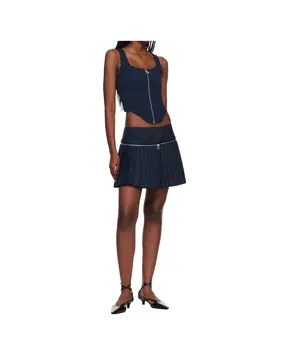 Off-White Corset Top With Zip Closure