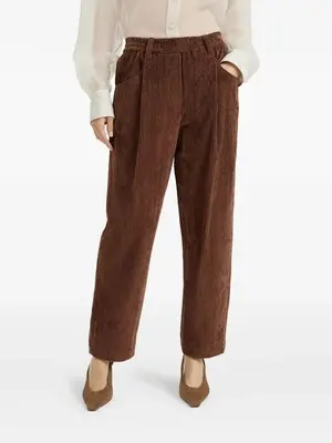 Brunello Cucinelli Elastic Waist Corduroy Pants - Red