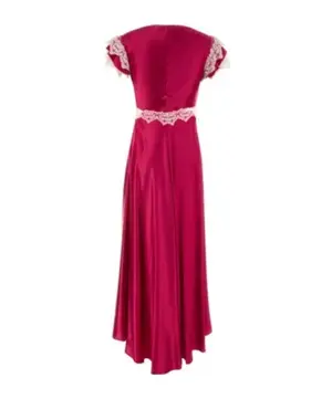 Alberta Ferretti Lace Trim Maxi Dress