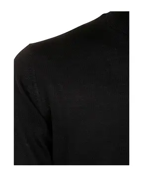 NUUR Ribbed Trim Turtleneck Sweater - Black