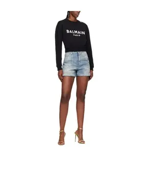 Balmain Logo Crewneck Sweatshirt - Black