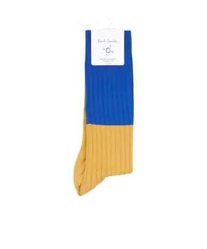 Paul Smith Colour-block Ribbed Socks - Blue