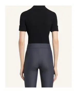 COURREGES Ribbed T-shirt With Embroidered Logo Pockets
