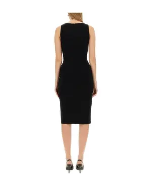 Versace Sleeveless Cowl Neck Midi Dress
