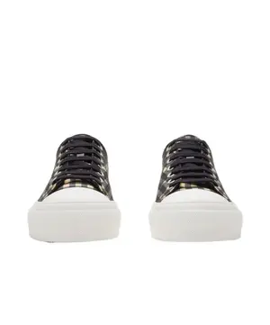 Burberry Checked Lace-up Sneakers - Black