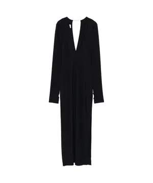 MAISON MARGIELA V-neck Long-sleeve Maxi Dress - Black