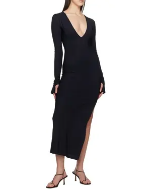 MAISON MARGIELA V-neck Long-sleeve Maxi Dress