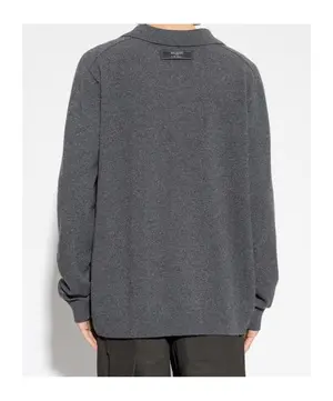 Balmain Collared Knit Long-sleeve Sweater - Grey