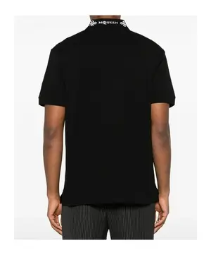 Alexander McQueen Logo Collar Short Sleeved Polo Shirt