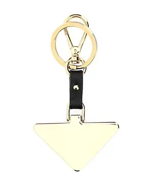 Prada Triangle Logo Keyring - Black