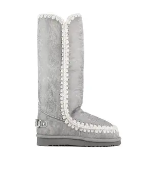 Mou Logo Embellished Knee-high Boots - Gray