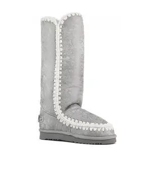 Mou Logo Embellished Knee-high Boots - Gray