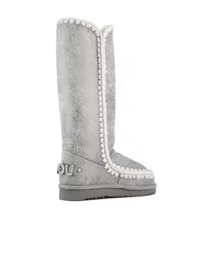 Mou Logo Embellished Knee-high Boots - Gray