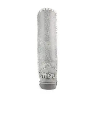 Mou Logo Embellished Knee-high Boots - Gray