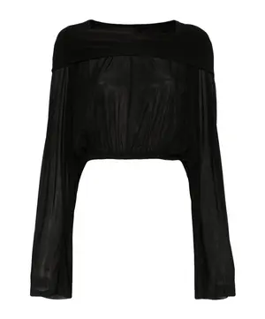 Rick Owens Cropped Hooded Tunic Sweater