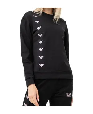 EA7 Crew Neck Logo Sweater - Black