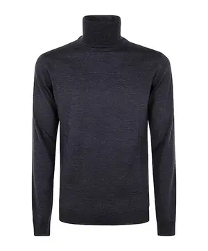NUUR Turtleneck Sweater With Ribbed Cuffs And Hem - Anthracyte