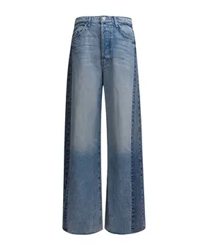 MOTHER Patchwork Paneled Wide-leg Jeans - Gray