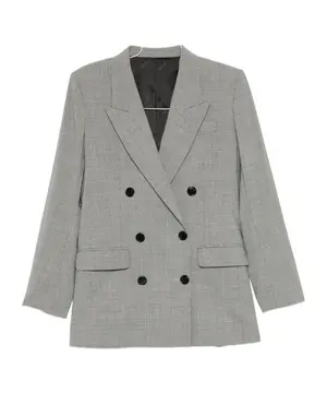 Isabel Marant Étoile Checked Double-breasted Blazer - Gray