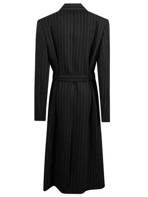 Acne Studios Belted Pinstripe Tailored Coat