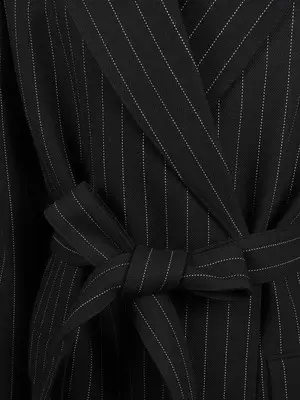 Acne Studios Belted Pinstripe Tailored Coat