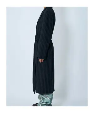 Acne Studios Belted Pinstripe Tailored Coat