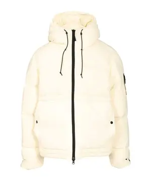 Stone Island Drawstring Hooded Puffer Jacket - Ivory
