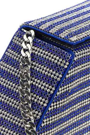 Kara Embellished Parallelogram Clutch Bag - Gray