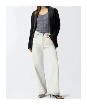 Pinko Wanda Wide-leg Jeans With Rolled Hem