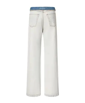 Pinko Wanda Wide-leg Jeans With Rolled Hem