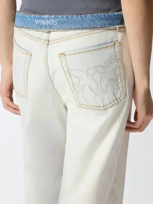 Pinko Wanda Wide-leg Jeans With Rolled Hem