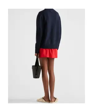 Prada Crepe De Chine Miniskirt With Bow Detail