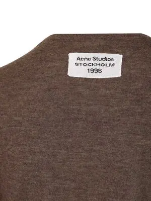 Acne Studios Logo Patch Crewneck Jumper - Walnut Brown