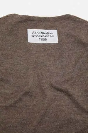 Acne Studios Logo Patch Crewneck Jumper - Walnut Brown