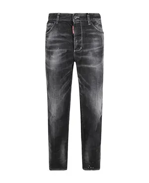 Dsquared2 Crease-effect Logo Patch Cropped Jeans