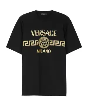Versace Logo Printed Crewneck T-shirt