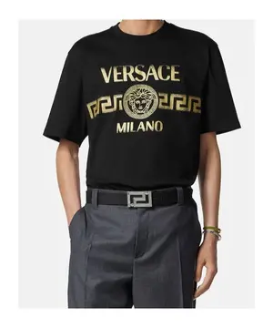 Versace Logo Printed Crewneck T-shirt
