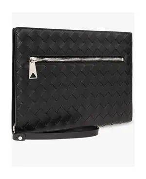 Bottega Veneta Intrecciato Small Clutch Bag - Black