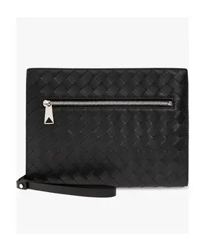 Bottega Veneta Intrecciato Small Clutch Bag - Black