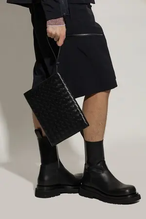Bottega Veneta Intrecciato Small Clutch Bag - Black