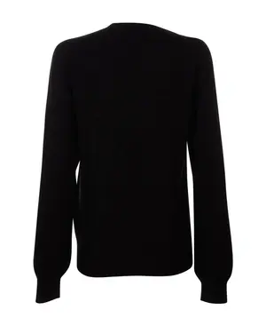Play Comme Des Garcon V-neck Long-sleeve Jumper With Iconic Heart Applique - Black