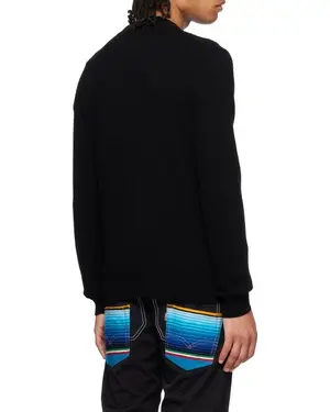 Play Comme Des Garcon V-neck Long-sleeve Jumper With Iconic Heart Applique - Black