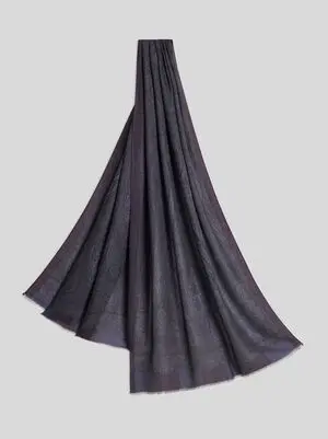 Etro Paisley Jacquard Frayed Edge Scarf - Black
