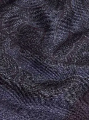 Etro Paisley Jacquard Frayed Edge Scarf - Black