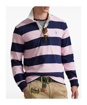Polo Ralph Lauren Long-sleeve Striped Polo Shirt - Pink