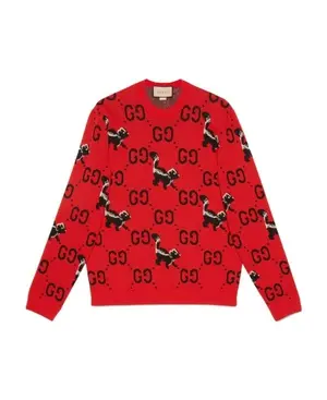 Gucci Gg Skunk Pattern Wool Jumper