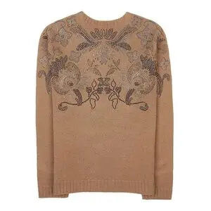 Max Mara Rhinestone Embellished Wool And Cashmere Sweater