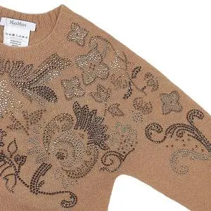 Max Mara Rhinestone Embellished Wool And Cashmere Sweater