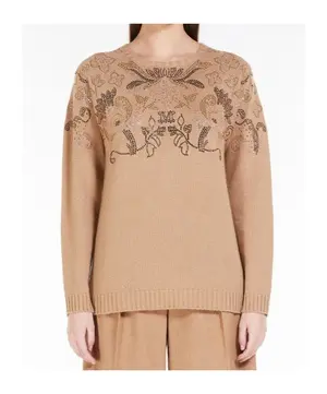 Max Mara Rhinestone Embellished Wool And Cashmere Sweater